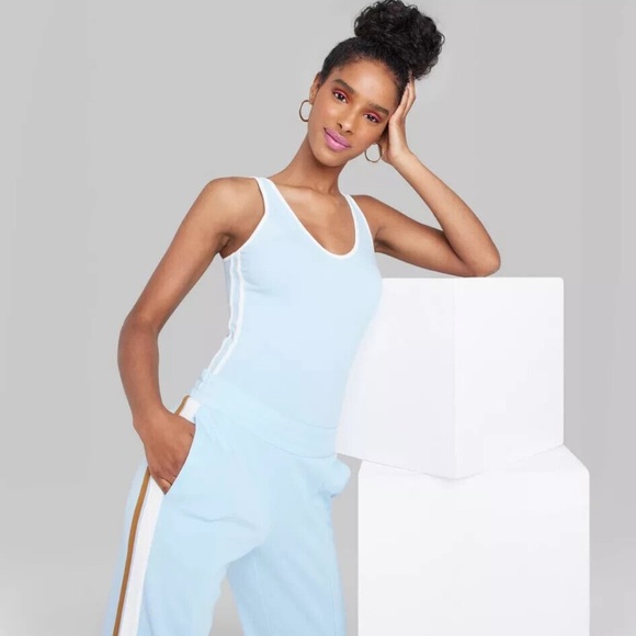 wild fable | Tops | New Wild Fable Snap Body Suit Blue | Poshmark